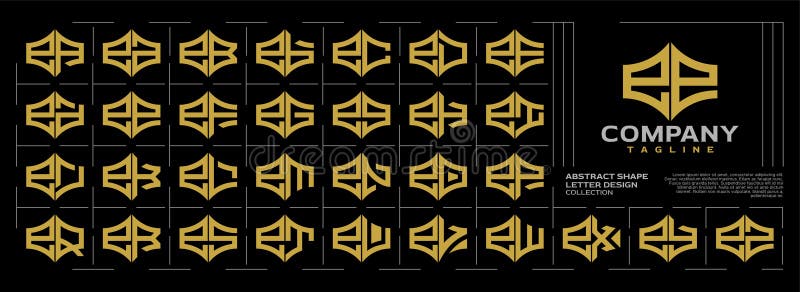 Elegant Line Initial Lowercase Letter E EE Logo Bundle Stock Vector ...