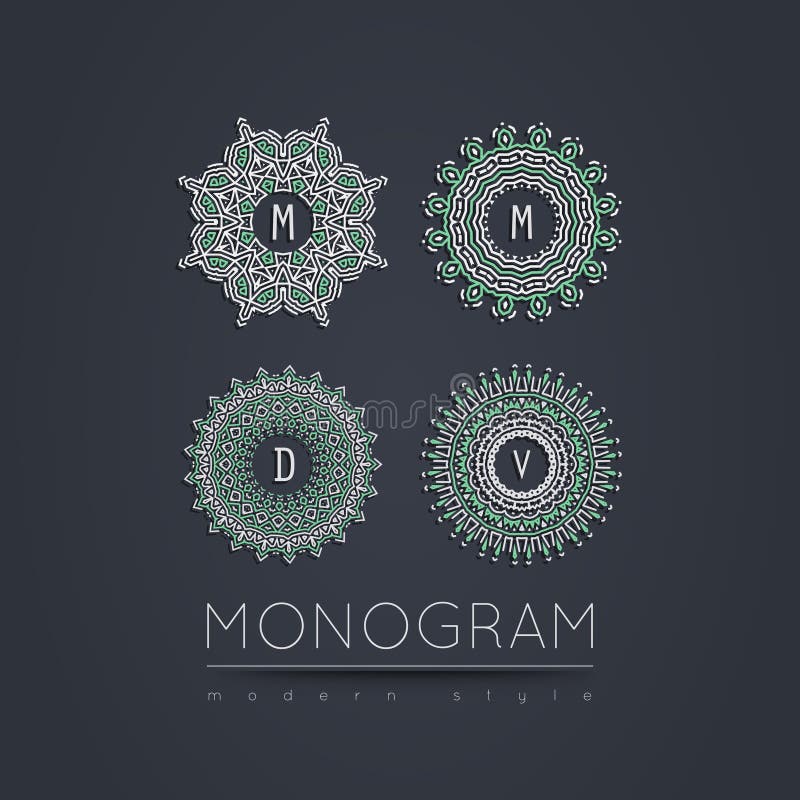 Elegant Linear Abstract Monogram, Logo Design Template. Stock Vector ...