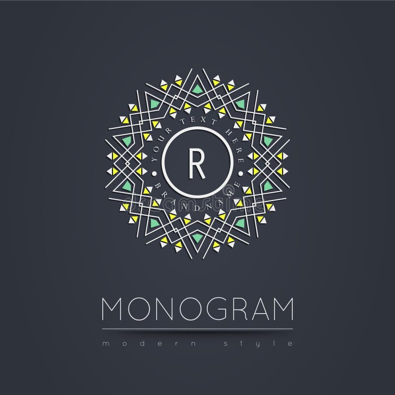 Elegant Linear Abstract Monogram, Logo Design Template. Stock Vector ...