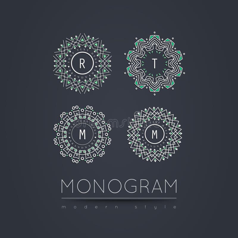 Elegant Linear Abstract Monogram, Logo Design Template. Stock Vector ...