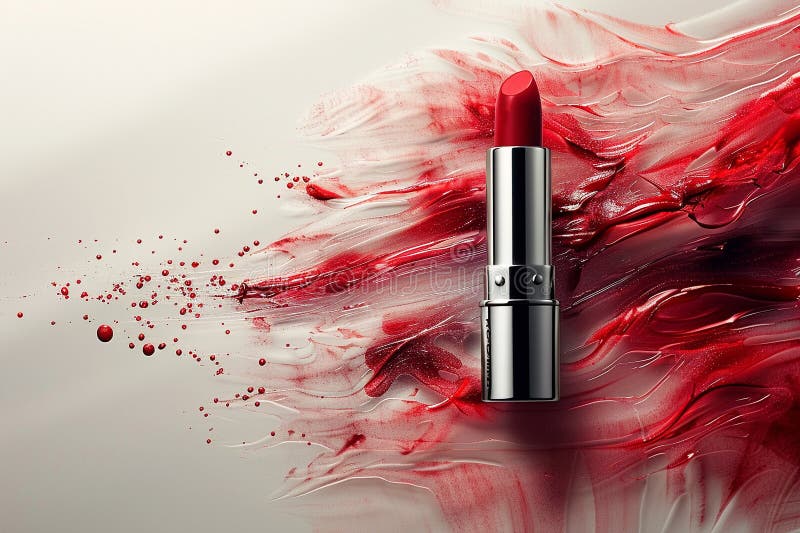Artistic Lipstick Smear and Splatter Composition Stock Photo - Image of ...