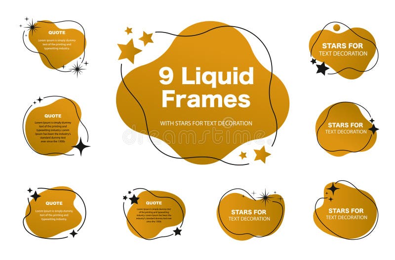 Elegant Liquid Gold Frames, Geometric Shapes with Stars and Gradient ...