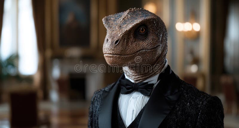 Elegant Lizard in Formal Attire Stock Illustration - Illustration of ...
