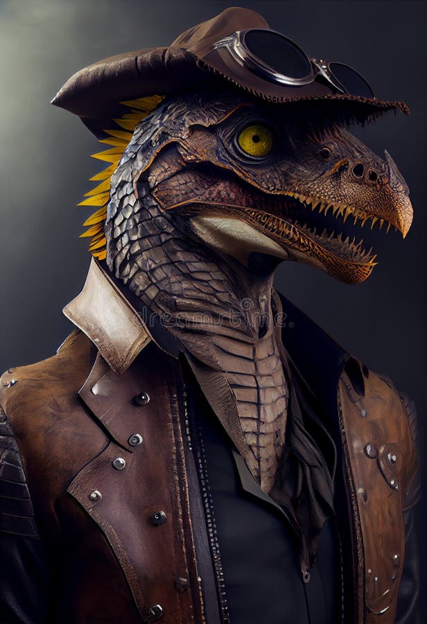 Elegant Lizard in a Hat and Coat. AI Generated Stock Illustration ...