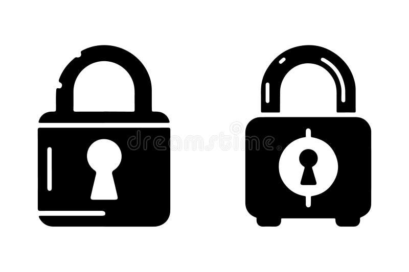 Elegant Lock Silhouette Icon Simple Vector Design on White Stock Vector ...