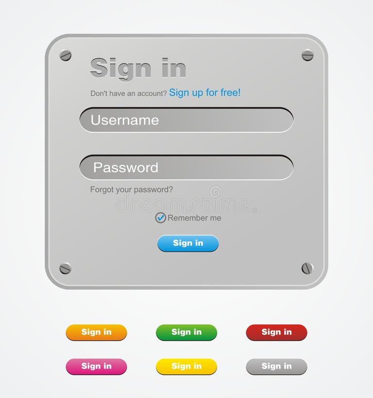 Elegant Login Form Stock Illustrations – 134 Elegant Login Form Stock ...