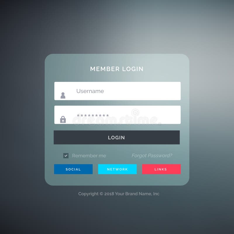 Elegant UI Login Form Design on Blurred Background Stock Vector ... Elegant UI Login Form Design on Blurred Background Stock Vector ...