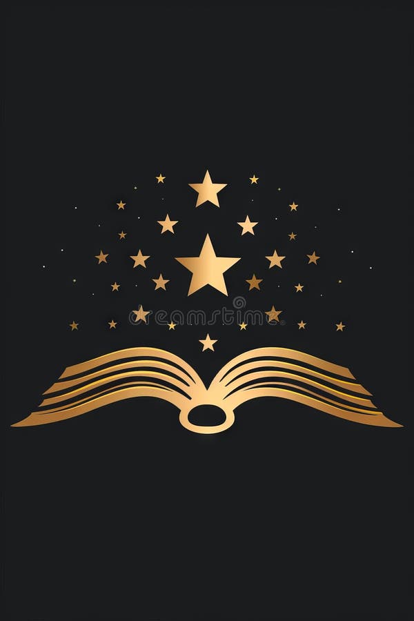 Elegant Logo with a Book and Stars. Stock Illustration - Illustration ...