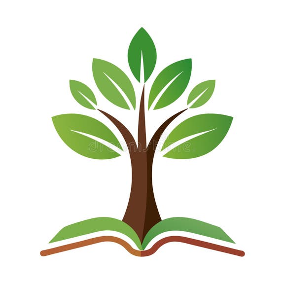 Tree of Knowledge Logo Concept: Open Book with a Growing Tree. Stock ...