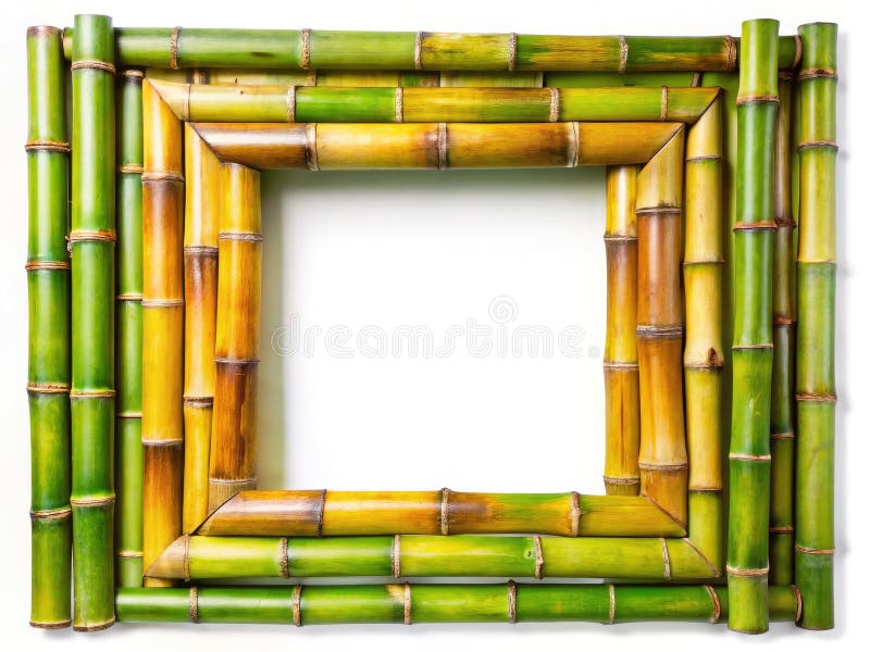 Elegant Long Exposure Bamboo Frame on a Pristine White Background a ...
