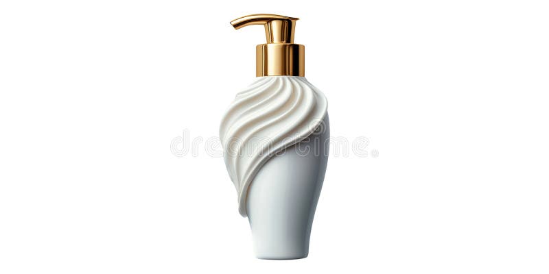 Elegant Lotion Bottle with Gold Pump Isolated on Transparent Background ...