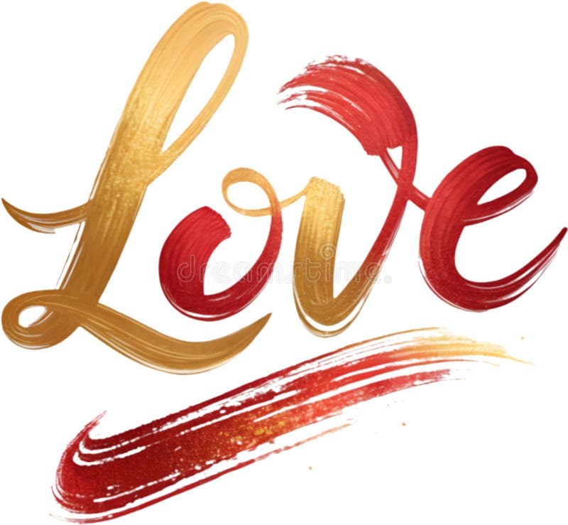 Elegant "love" Calligraphy for Romantic Clipart Designs. Stock Image ...