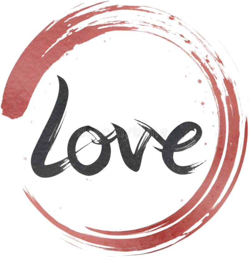 Elegant "love" Calligraphy for Romantic Clipart Designs. Stock Image ...