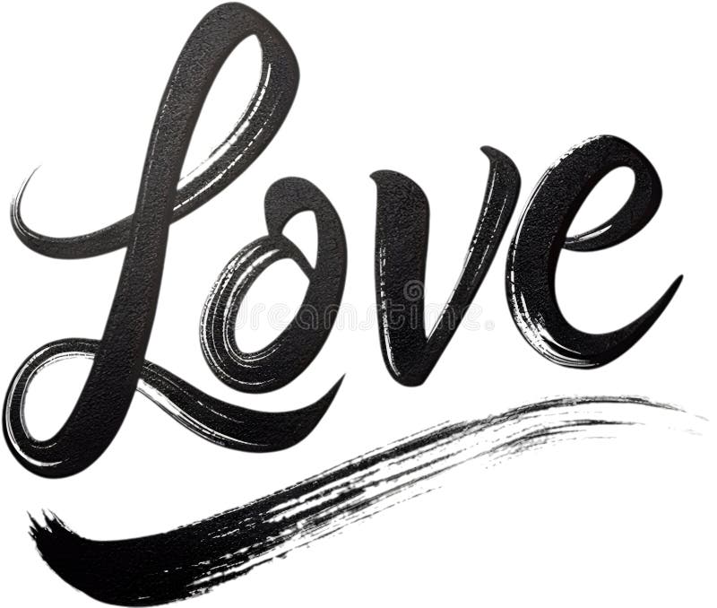Elegant "love" Calligraphy for Romantic Clipart Designs. Stock Image ...