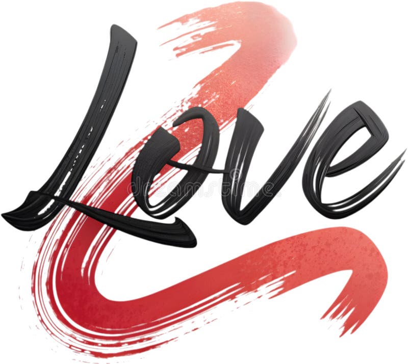 Elegant "love" Calligraphy for Romantic Clipart Designs. Stock Image ...