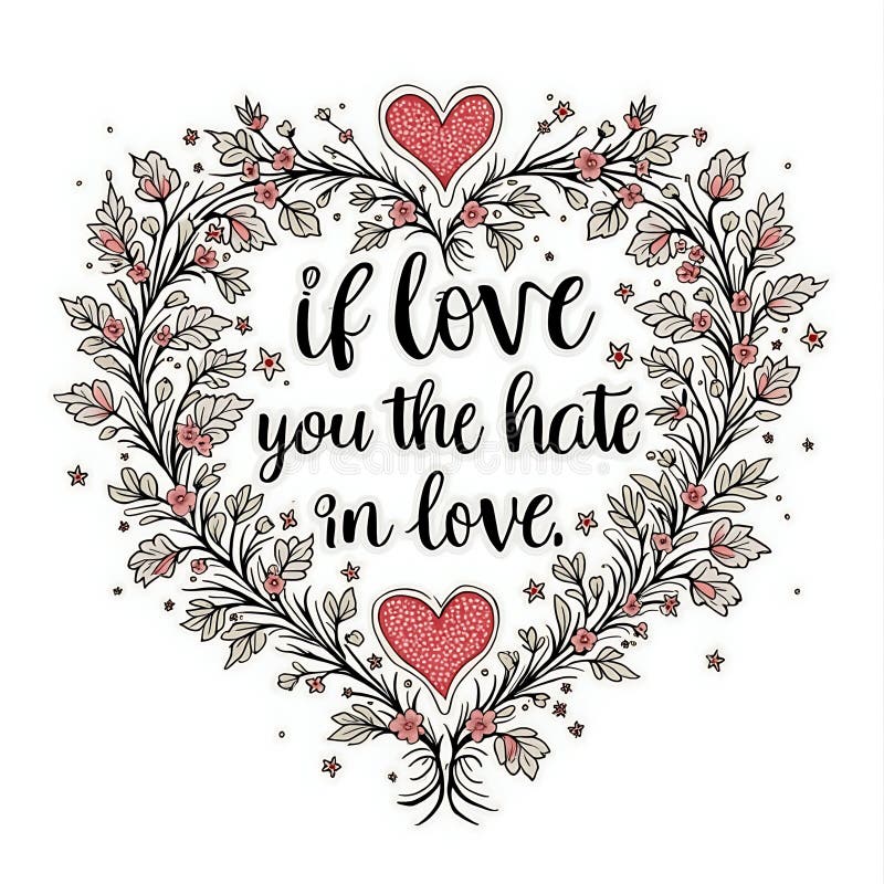 Elegant Love Quotes Typography on White Stock Illustration ...