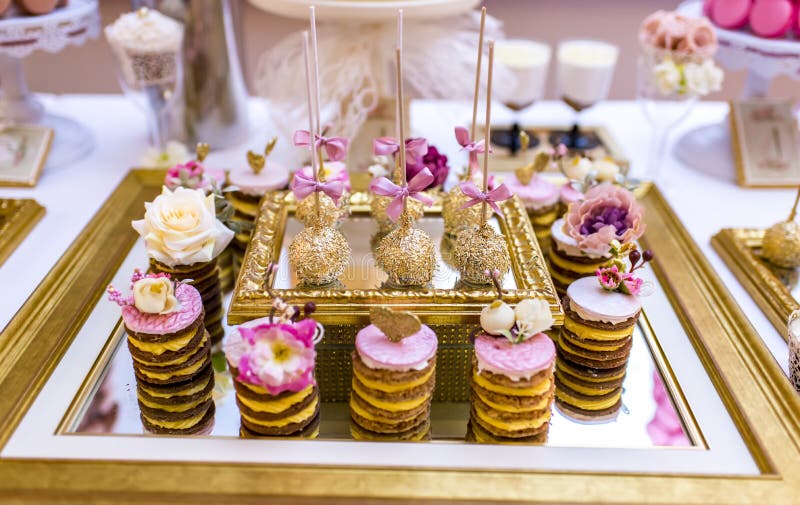Elegant and Luxurious Arrangement with Colorful Pastries Stock Photo ...