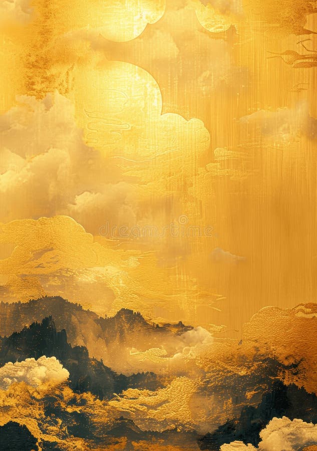 Elegant Luxurious Golden Cloud Pattern Abstract Background Stock ...