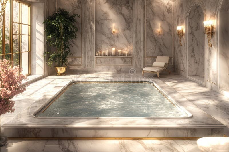 Marble Interior Design, Elegant, Luxurious Interior with White and Grey ...