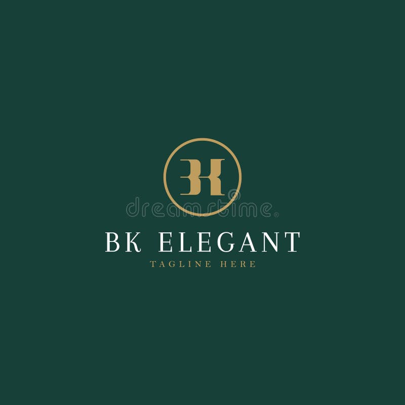 Elegant and Luxurious Letters BK Monogram Logo Design Vector Stock ...
