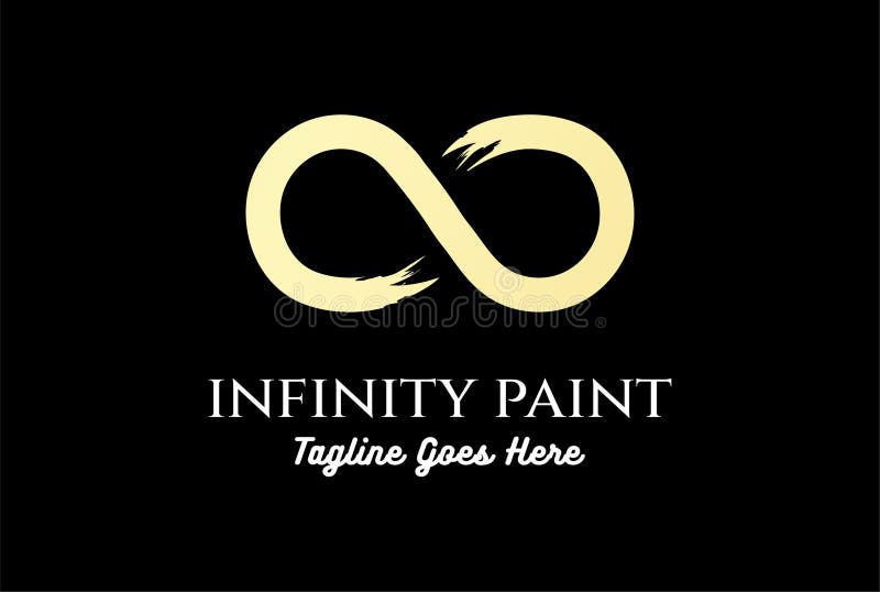 Elegant Luxury Golden Infinity Paint Brush Logo Design Stock Vector ...