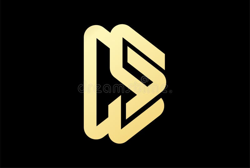 Elegant Luxury Golden Triangle Geometric Initial Letter DS SD Logo ...