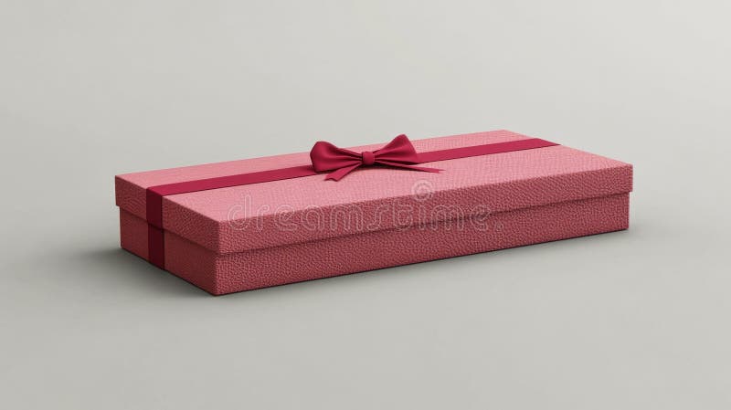 Elegant Luxury Red Rectangular Gift Box Mockup with Ribbon Design on ...