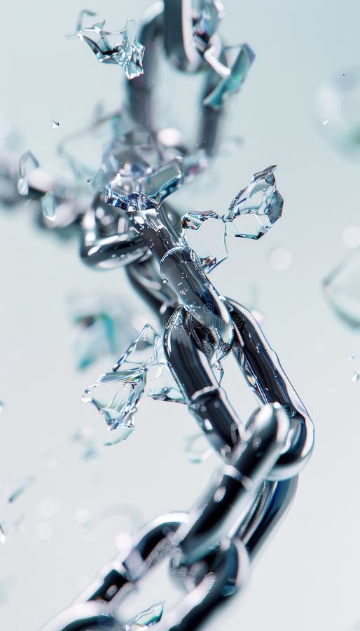 Elegant Macro Image of a Broken Chrome Chain on a Serene White ...
