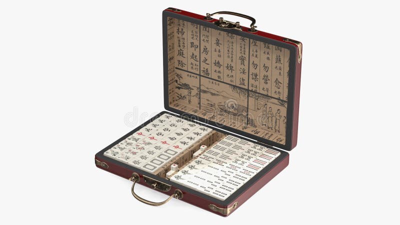 Elegant Mahjong Set with Decorative Briefcase Design Stock Image ...