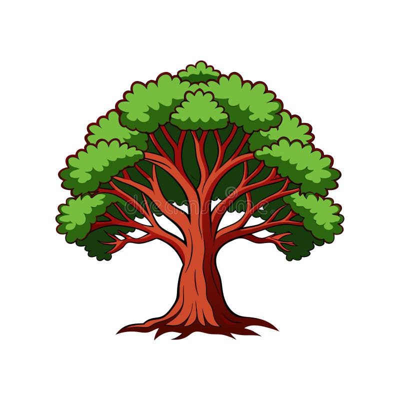 Elegant Mahogany Tree Graphic Stock Illustration - Illustration of ...