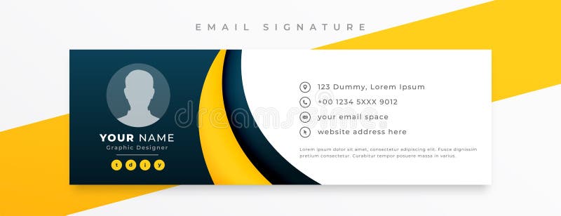 Elegant Mail Signature Card Template with Digital Profile Design Stock ...