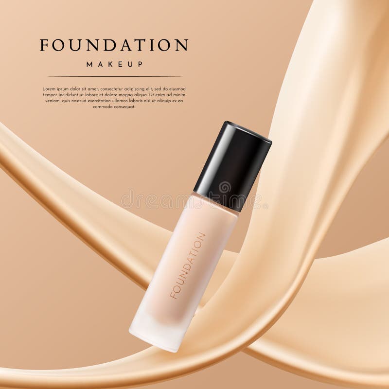 Elegant Makeup Advertising with Liquid Foundation Banner Template Stock ...
