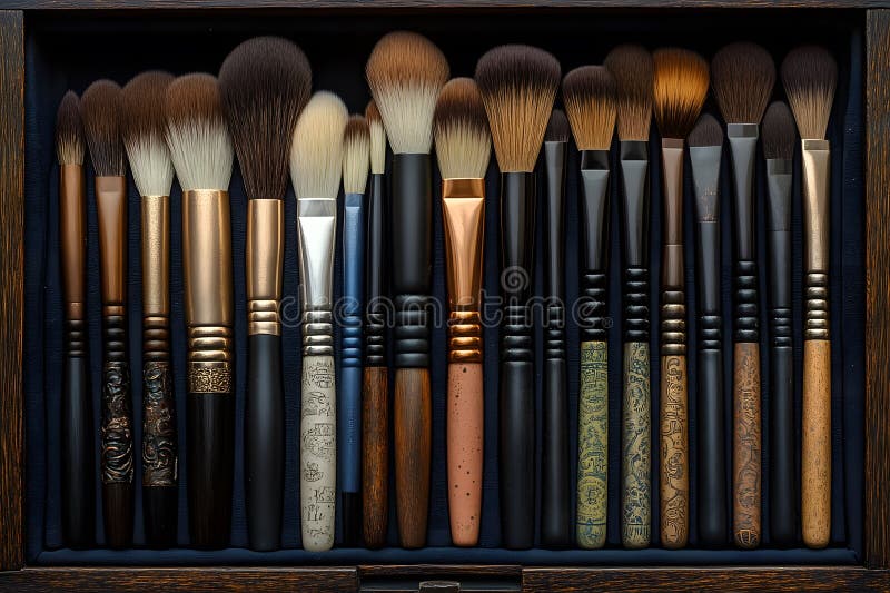 Elegant Makeup Brushes Collection for Professional Beauty Application ...