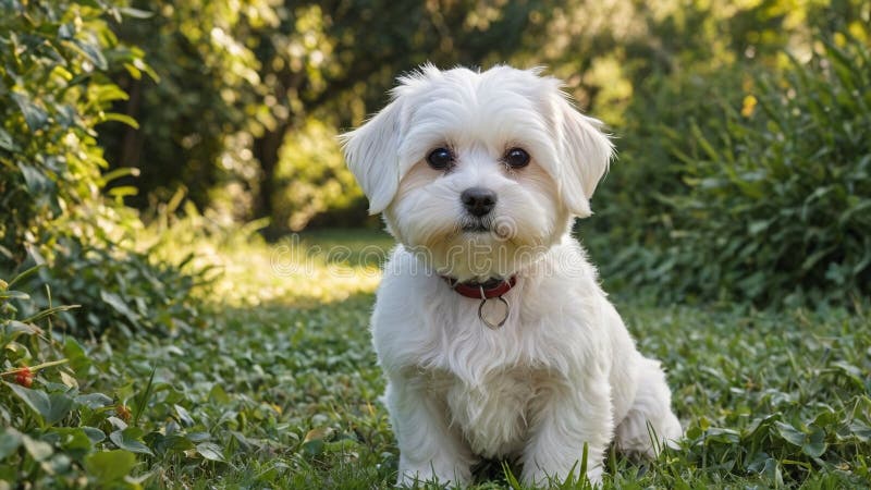 Elegant Maltese Canine Beauty in Black and White Stock Illustration ...