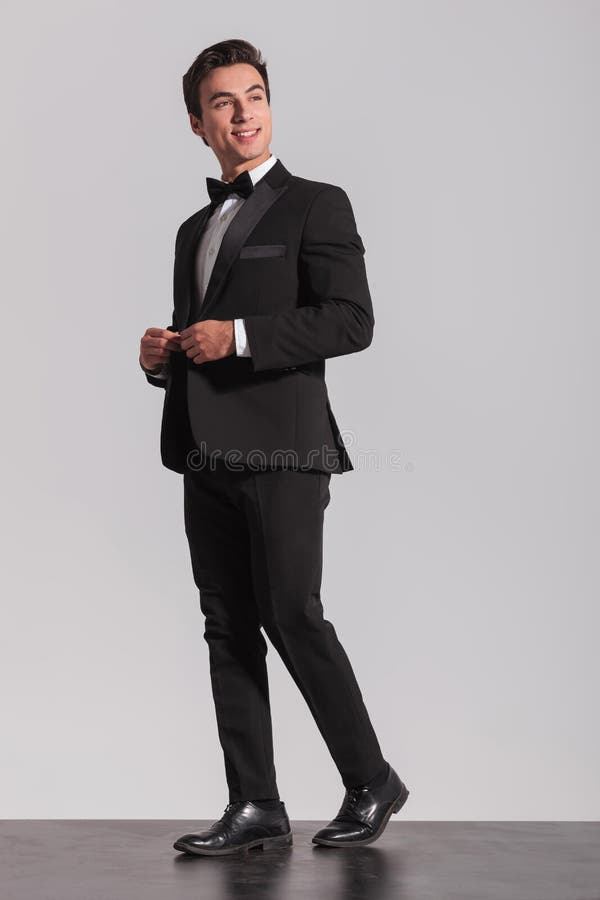 Laughing Man in Tuxedo on White Stock Image - Image of suit, jacket ...