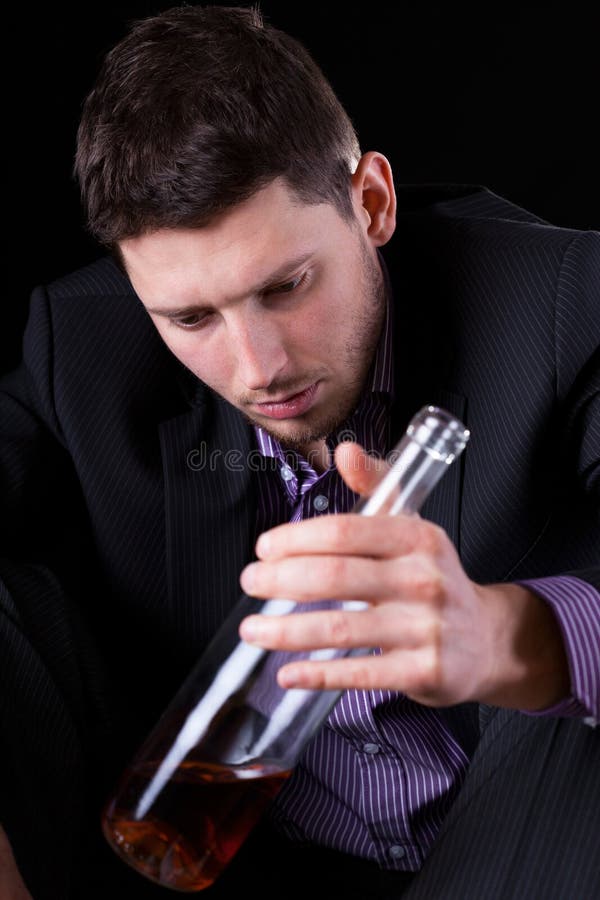 Elegant Man Drinking Alcohol Stock Photo - Image of business, bottle ...
