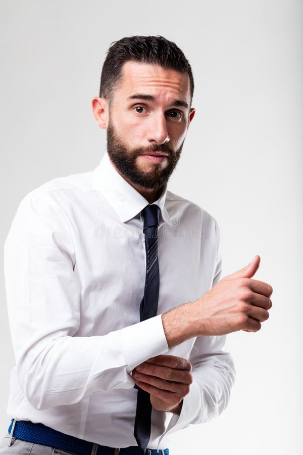 Elegant Man Hesitant while Dressing Up Stock Image - Image of marriage ...