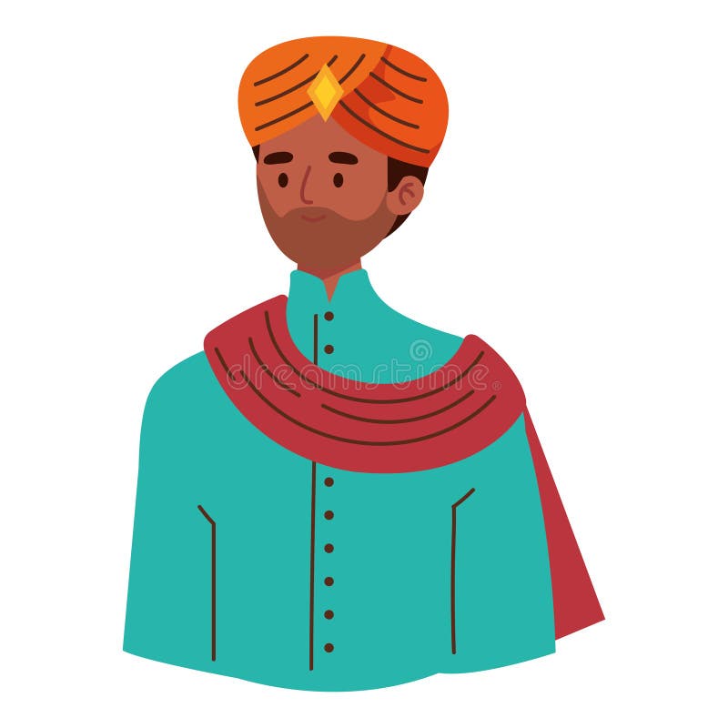 Elegant man indian culture stock vector. Illustration of india - 284031147