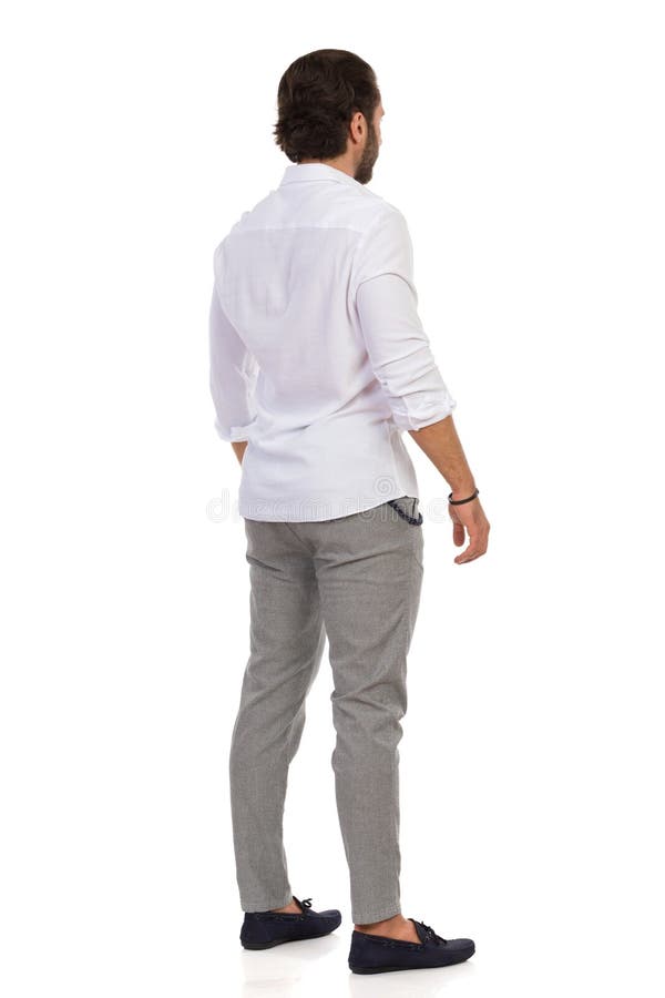 Elegant Man Standing Relaxed. Rear View Stock Image - Image of male ... Elegant Man Standing Relaxed. Rear View Stock Image - Image of male ...