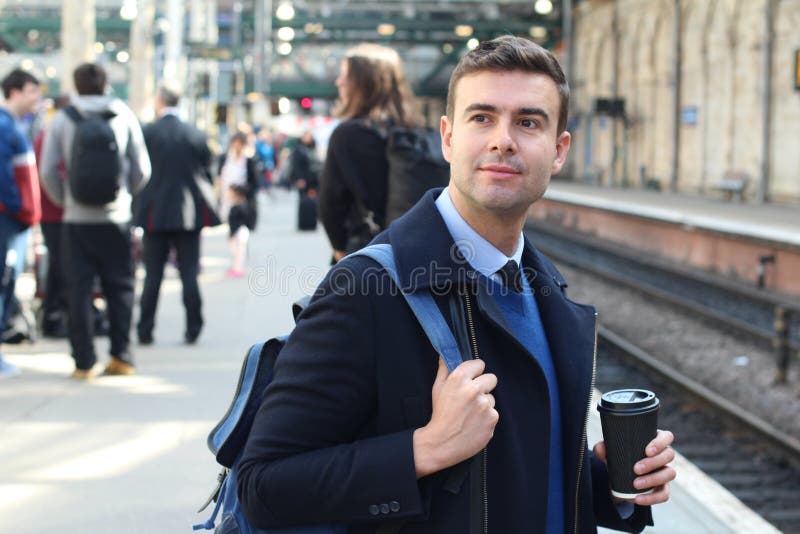Elegant Man about To Catch a Train Stock Photo - Image of lifestyle ...