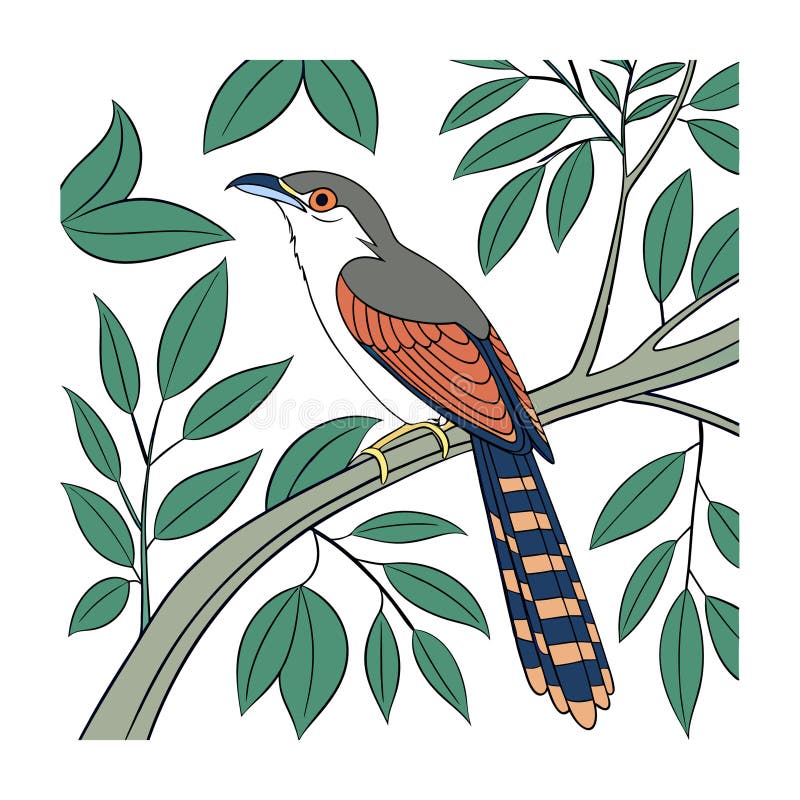 Elegant Mangrove Cuckoo Bird Vector Stock Illustration - Illustration ...