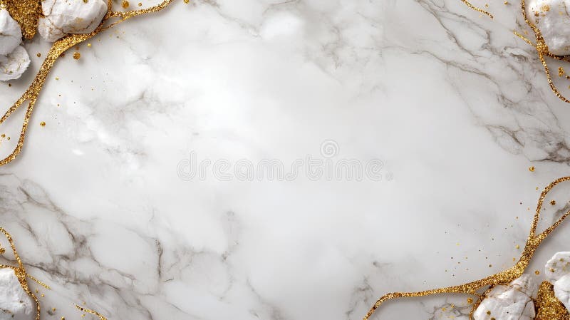 Elegant Marble Background with Golden Accents and Decorative Elements ...