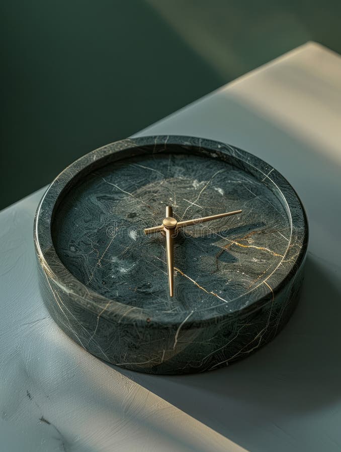 Elegant Marble Clock on a White Surface in Natural Light. Stock Photo ...