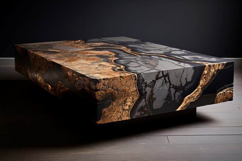 Elegant Marble Coffee Table. Generate Ai Stock Photo - Image of desk ...
