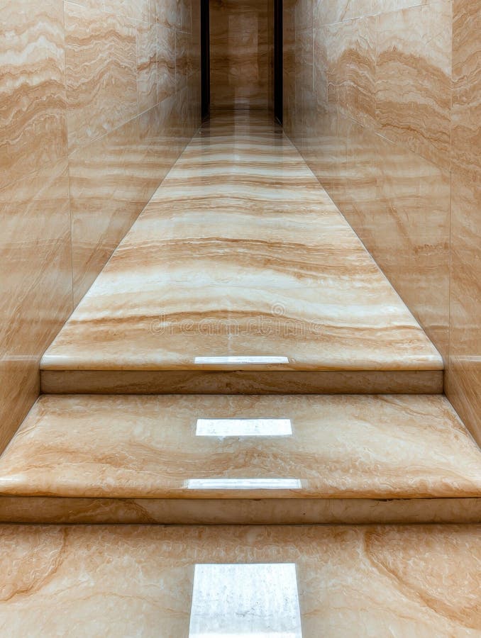Elegant Marble Hallway with Geometric Patterns Stock Illustration ...