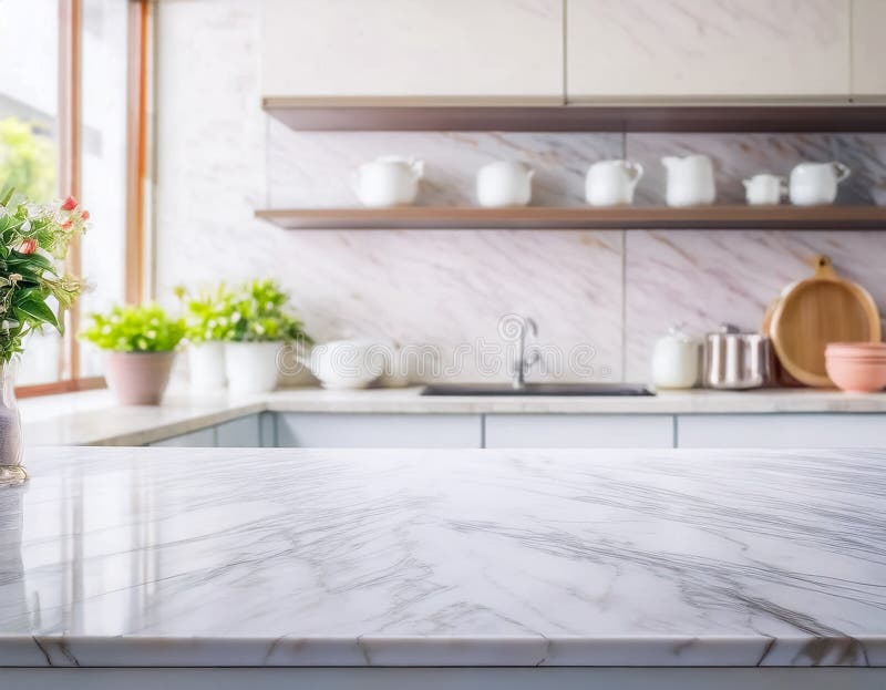 Elegant Marble Kitchen Background Material Stock Illustration ...