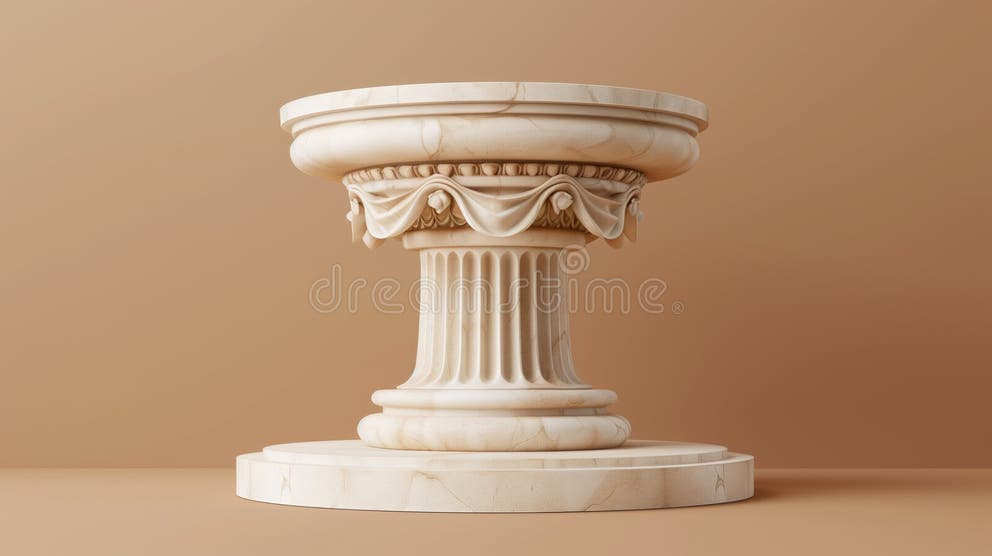 Elegant Marble Pedestal with Classical Roman Design Elements. Stock ...