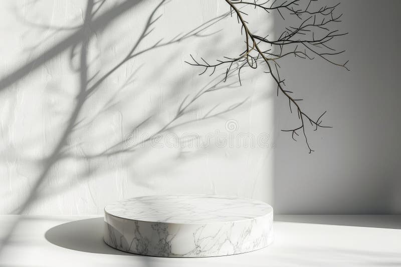 An Elegant Marble Podium Showcasing Captivating Shadows Dancing Across ...