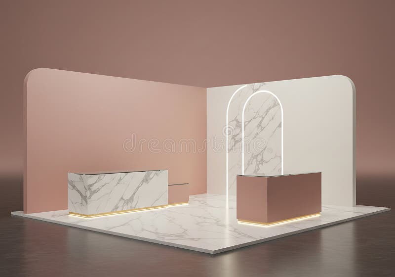 Elegant Marble Reception Backdrop with Soft Illumination and Minimalist ...