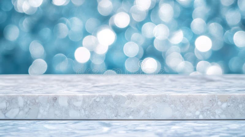 Elegant Marble Surface with Soft Blue Bokeh Background Stock Photo - Image of display, frost ...